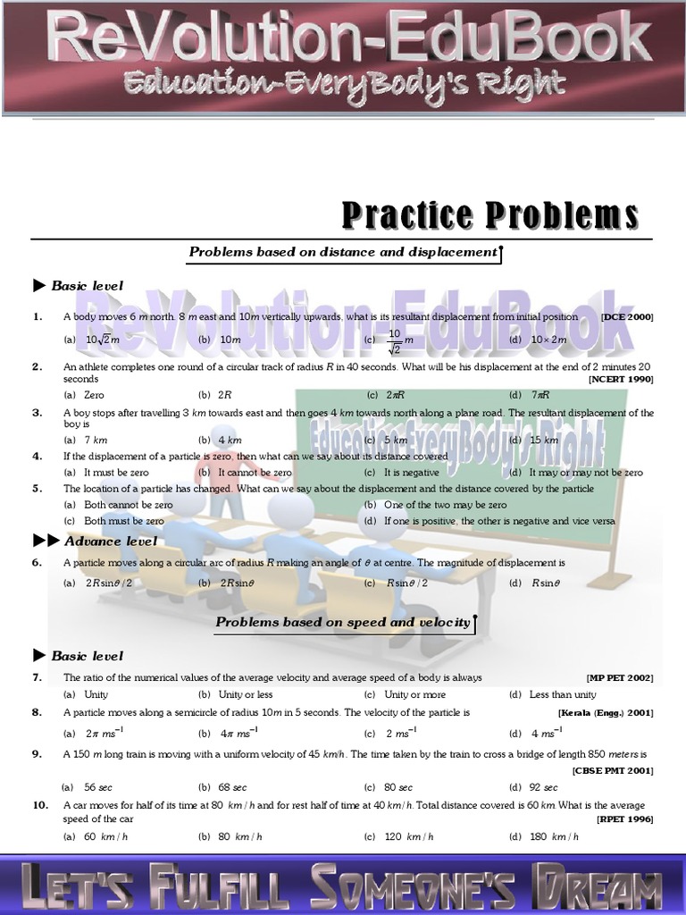 Motion in One Dimension (Practice Problem) - Part1 | PDF | Acceleration ...