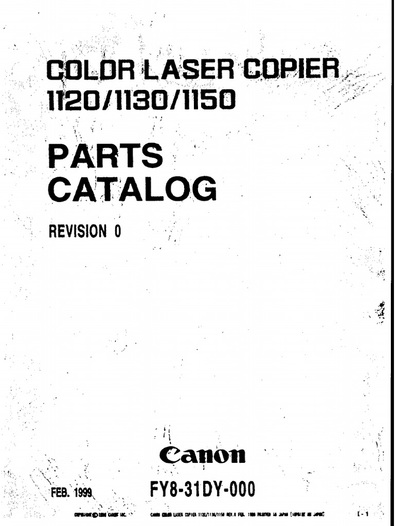 Canon CLC 1100 Parts Manual | PDF