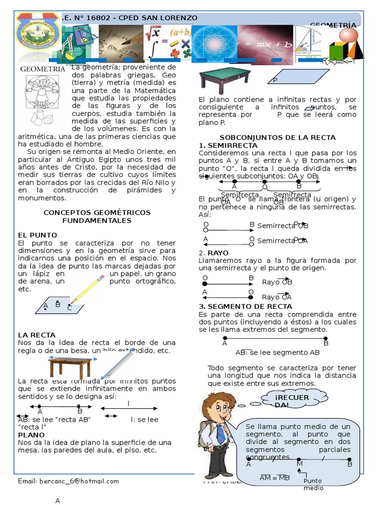 Conceptos Básicos de Geometría | PDF | Geometria plana) | Línea (geometría)