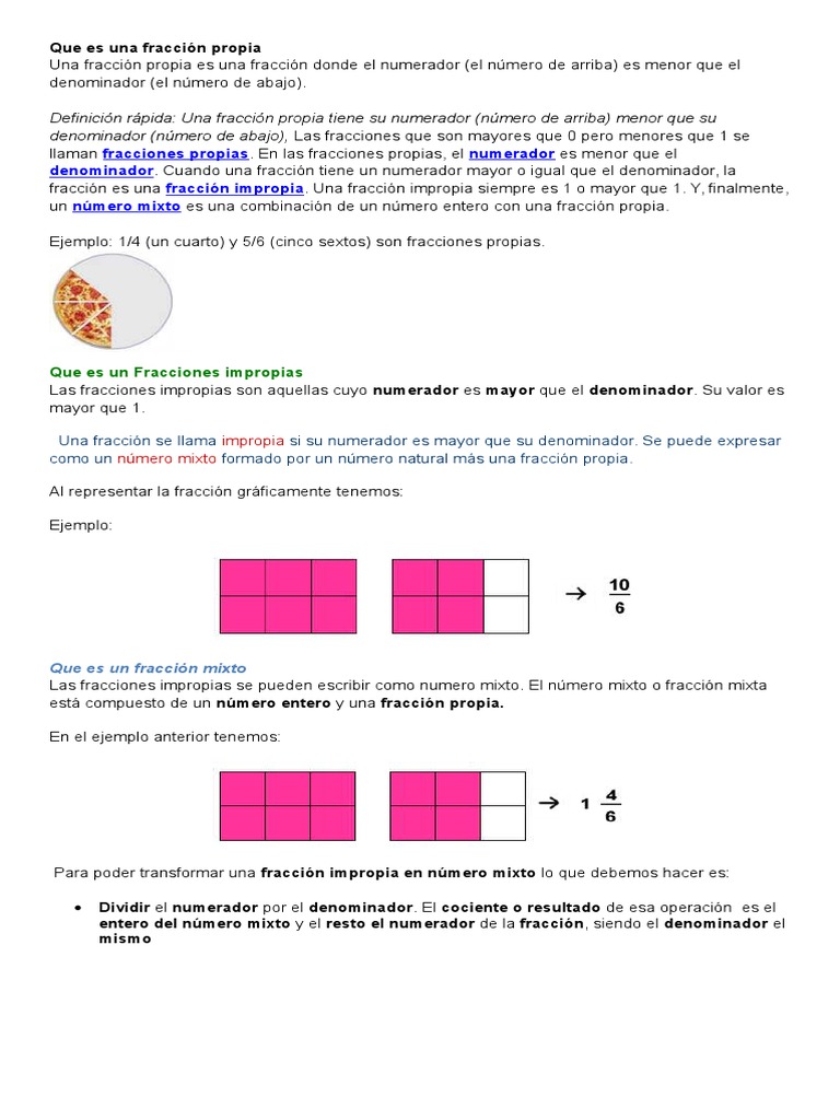 Definición de fracción propia | PDF
