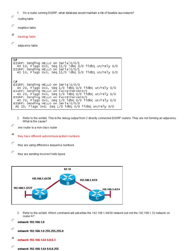 CCNA Cisco Routing Protocols and Concepts Assessment 9 | PDF | Routing | Networks