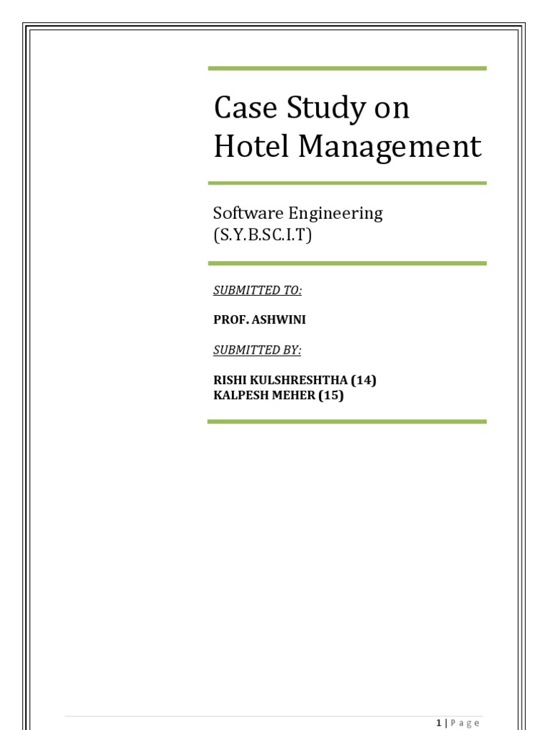 Hotel Management - Case Study | PDF | Database Transaction | Software