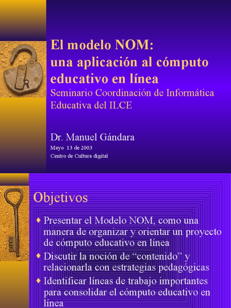 El Modelo NOM: Una Aplicación Al Cómputo | Descargar gratis PDF | Maestros | Aprendizaje
