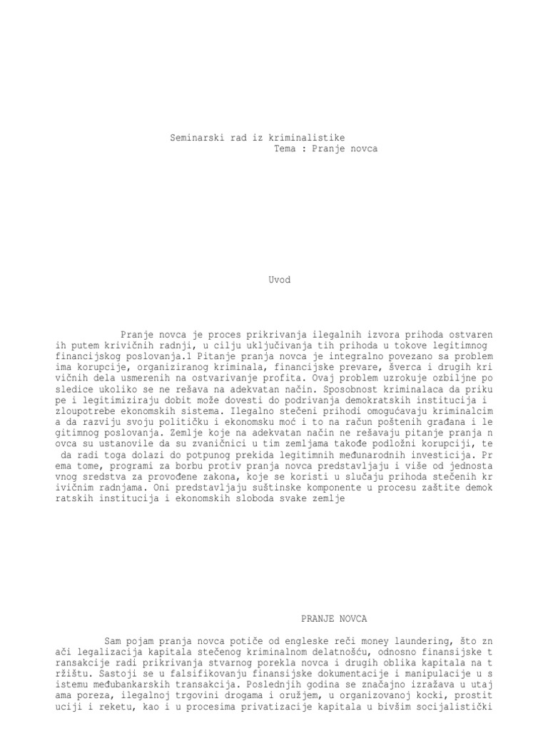 Pranje Novca | PDF