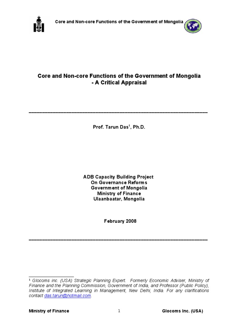 Core and Non-Core Functions of The Government | PDF | Externality ...