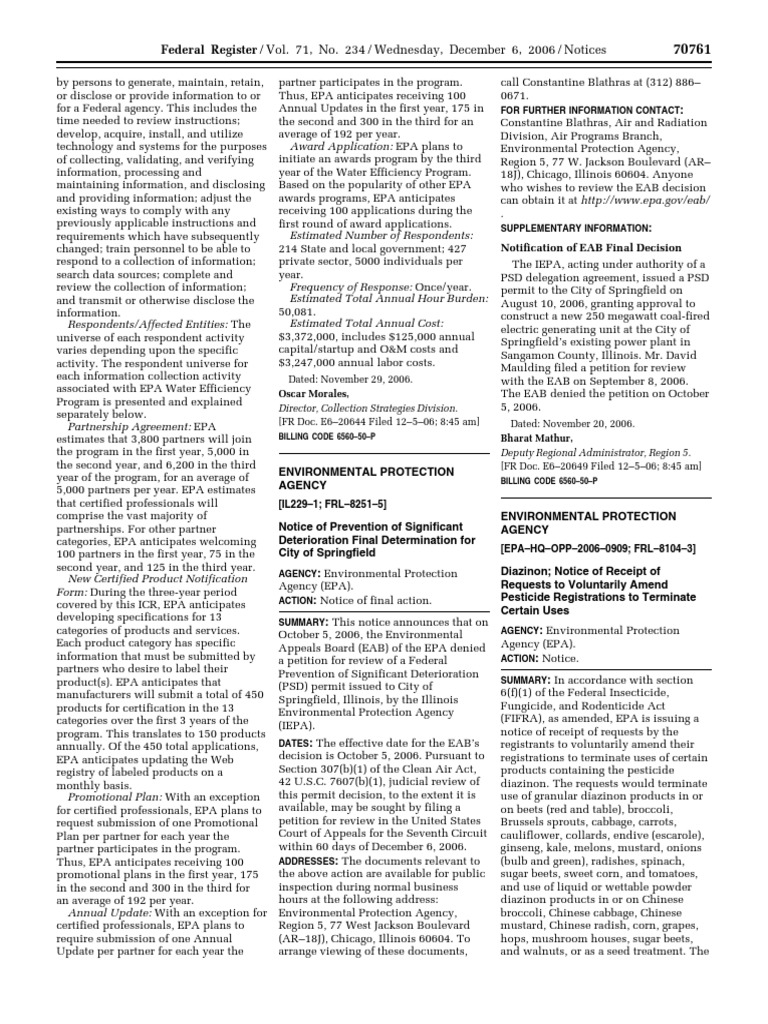 Notice: Air Quality Prevention of Significant Deterioration (PSD ...