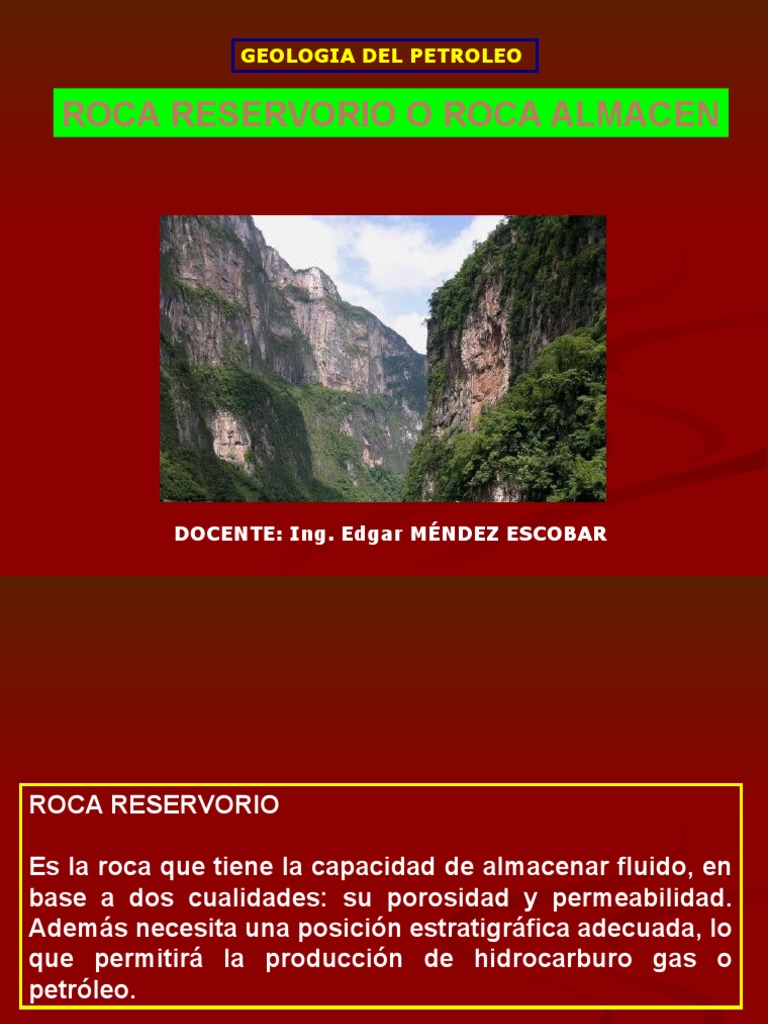 Presentacion Roca Reservorio | Roca (geología) | Permeabilidad ...