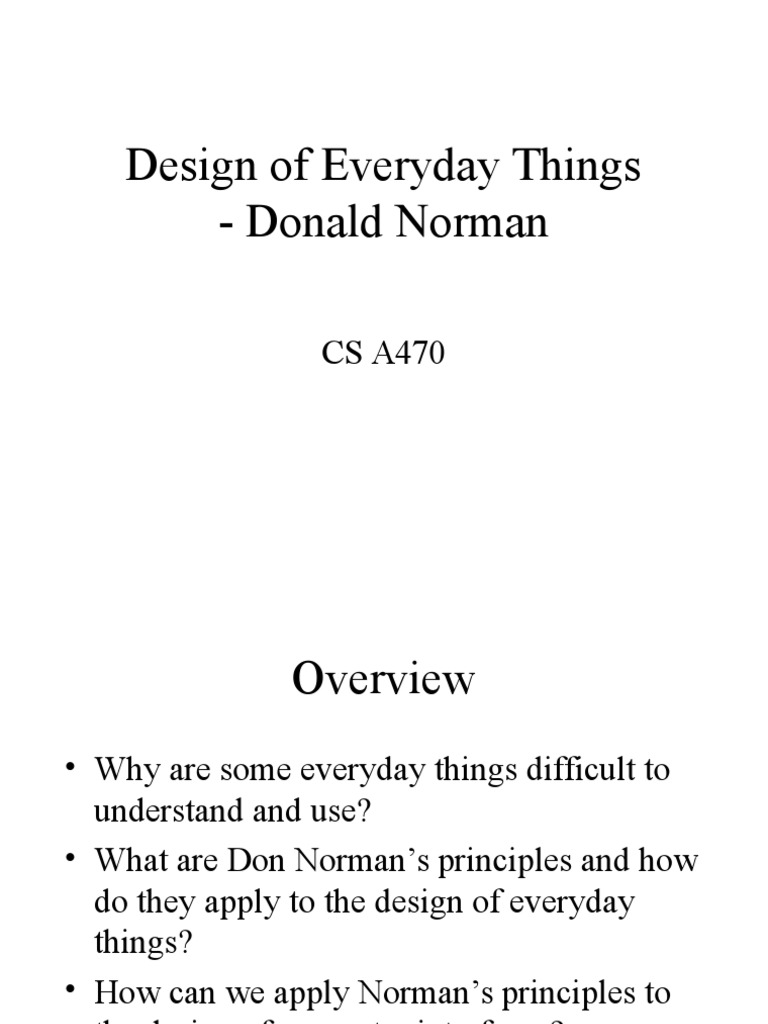 Design Norman | Usability | Cognition