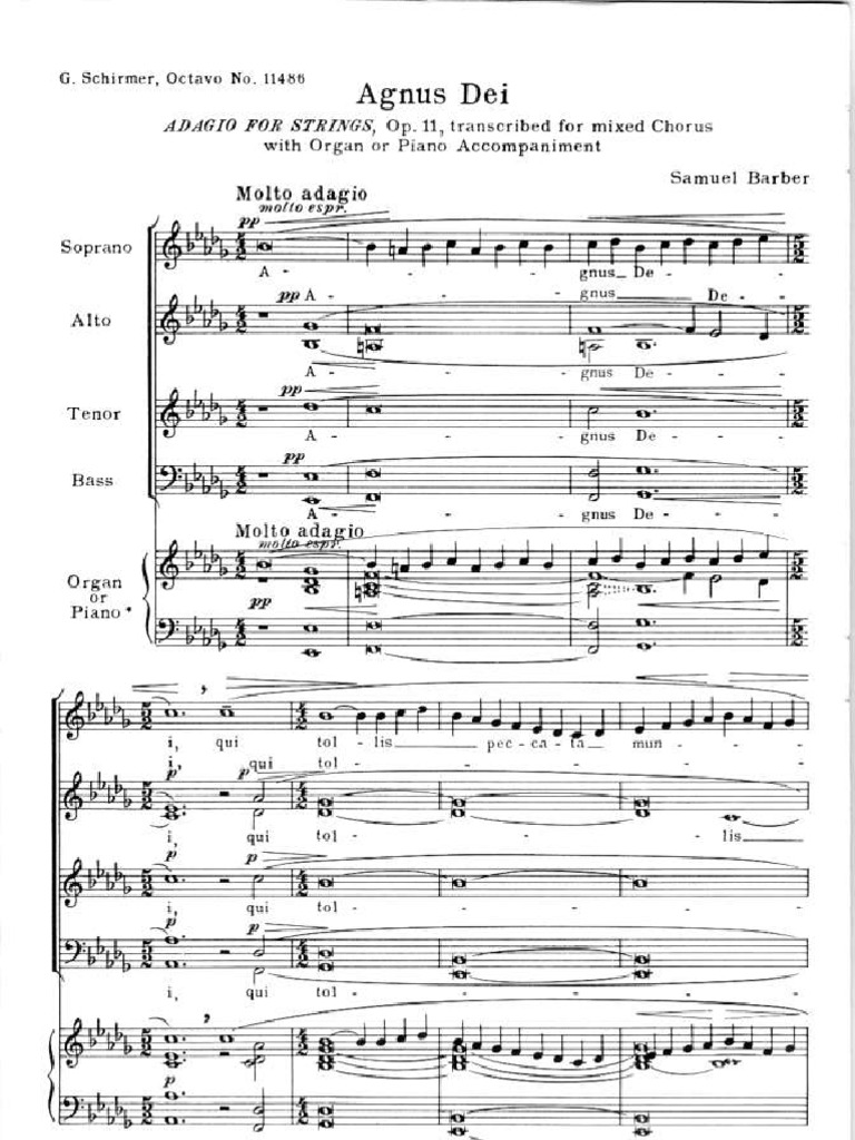 Barber - Op 11 - Agnus Dei | PDF