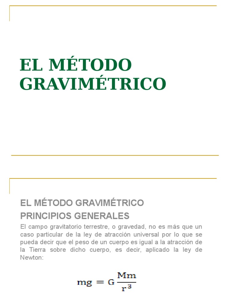 El Método Gravimétrico | PDF | Gravedad | Mapa