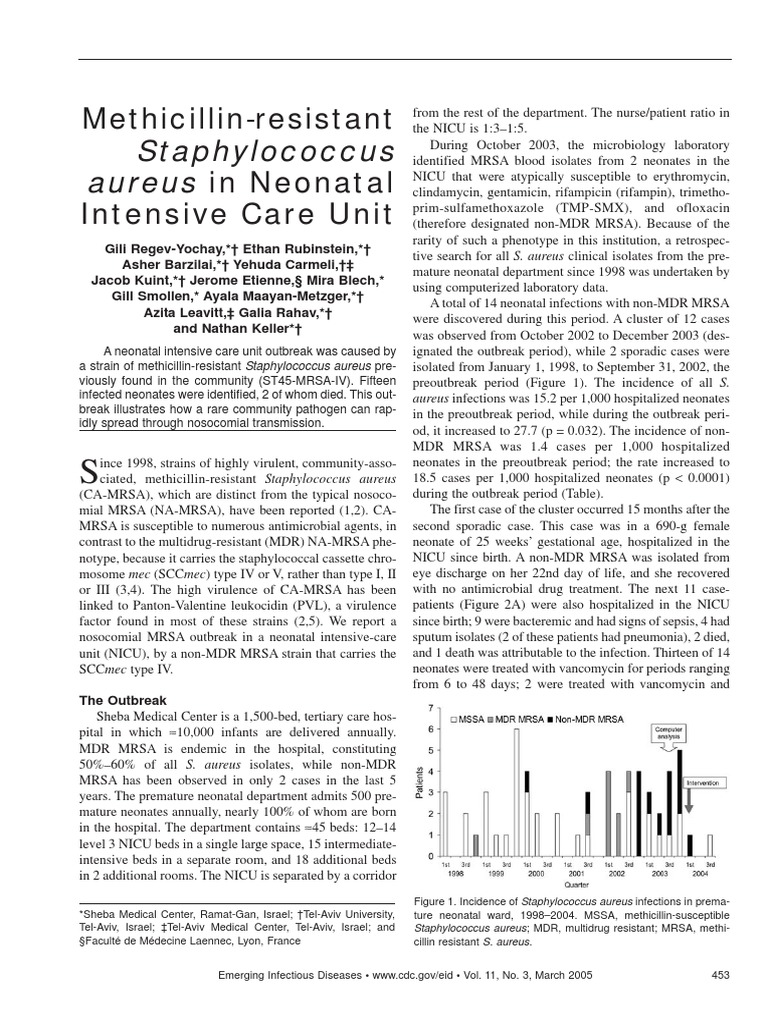 Staphylococcus Aureus in Neonatal: Methicillin-Resistant Intensive Care ...