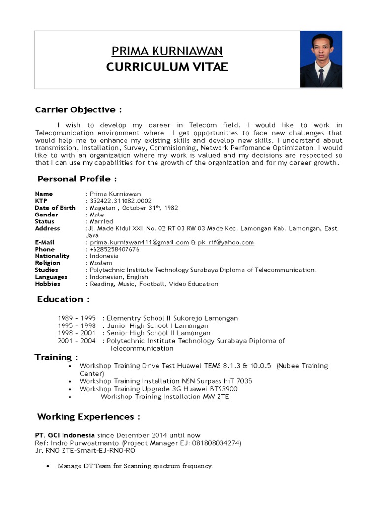 CV Prima Kurniawan | Download Free PDF | Lte (Telecommunication) | 3 G