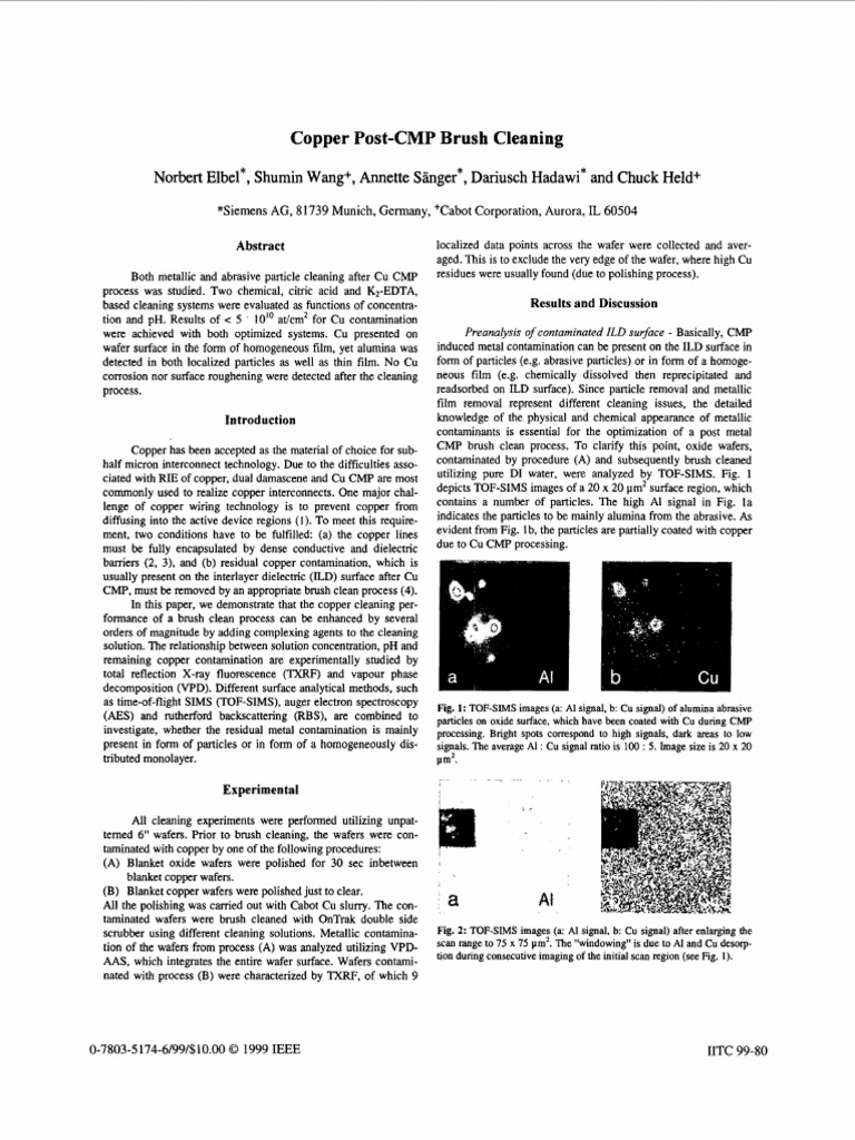 Copper Post-CMP Brush Cleaning | PDF | Aluminium Oxide | Copper