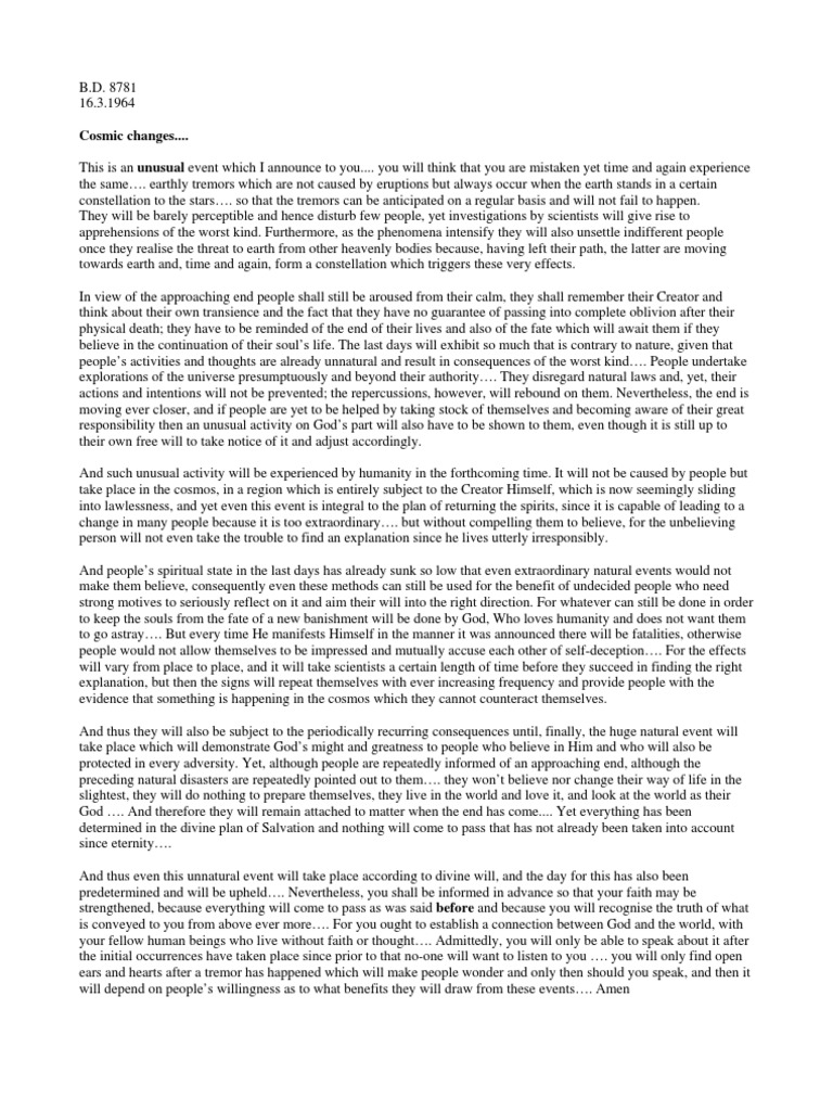 Cosmic Changes and Earth's Future | PDF | God | Soul