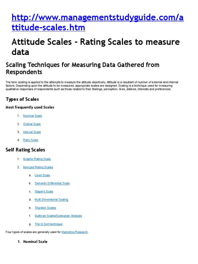 Attitude Scales | PDF | Level Of Measurement | Likert Scale