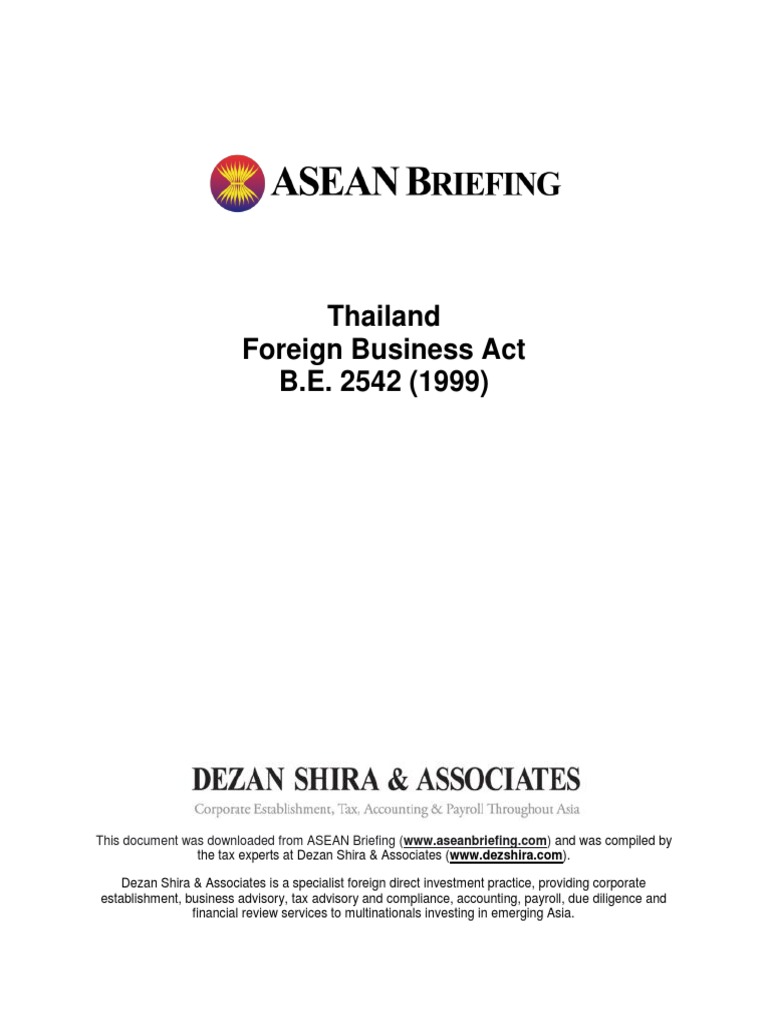 Thailand Foreign Business Guide | PDF