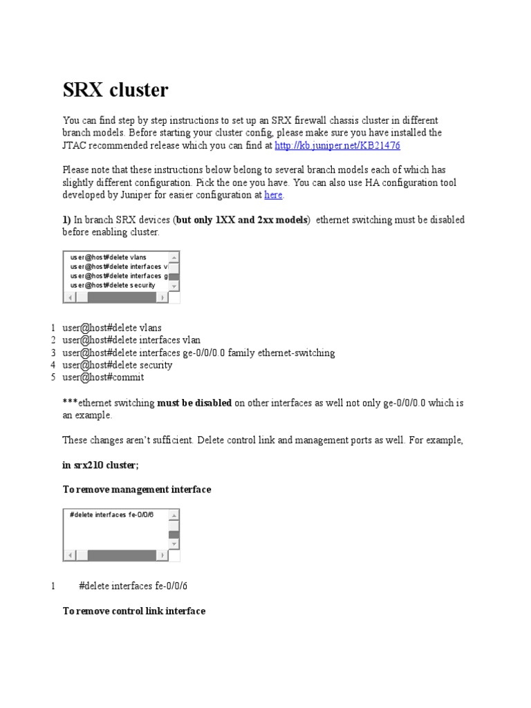 Srx Cluster Pdf Computer Cluster Booting