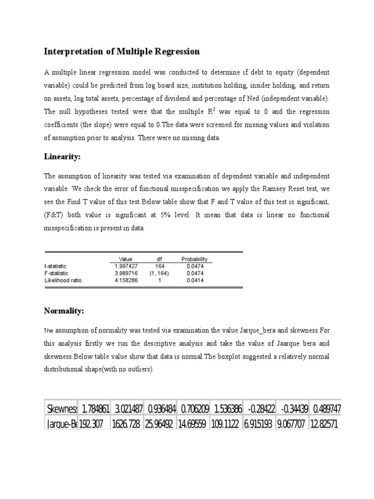 Interpretation of Eviews Regression | PDF | Multicollinearity ...