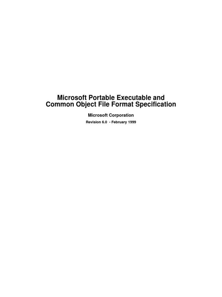 Microsoft Portable Executable and Common Object File Format ...