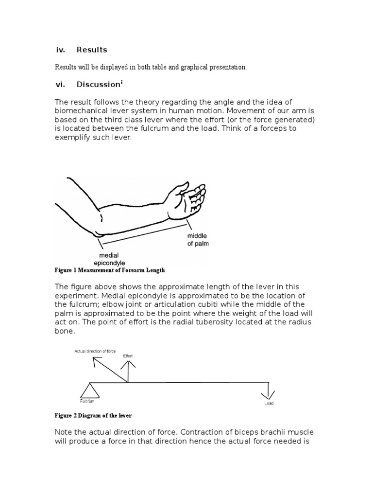 Iv. Results: Figure 1 Measurement of Forearm Length | PDF | Lever | Elbow