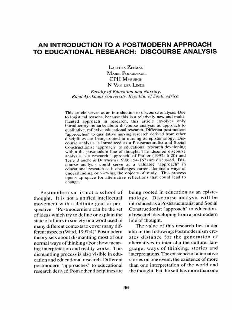 An Introduction To A Postmodern Approach | PDF | Social Constructionism ...