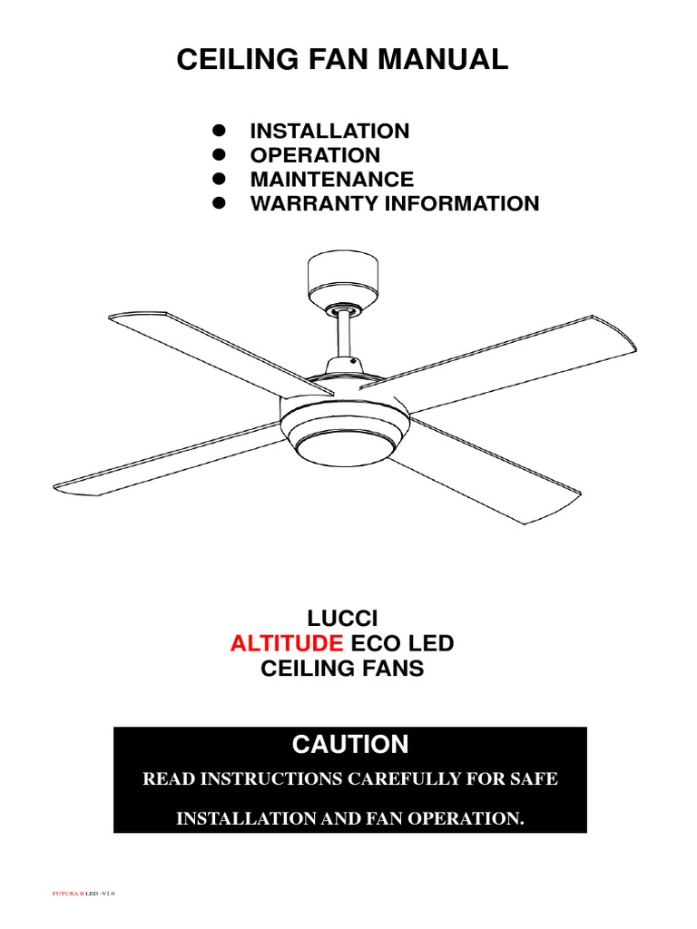 Futura II LED Ceiling Fan Manual | PDF | Electrical Connector ...