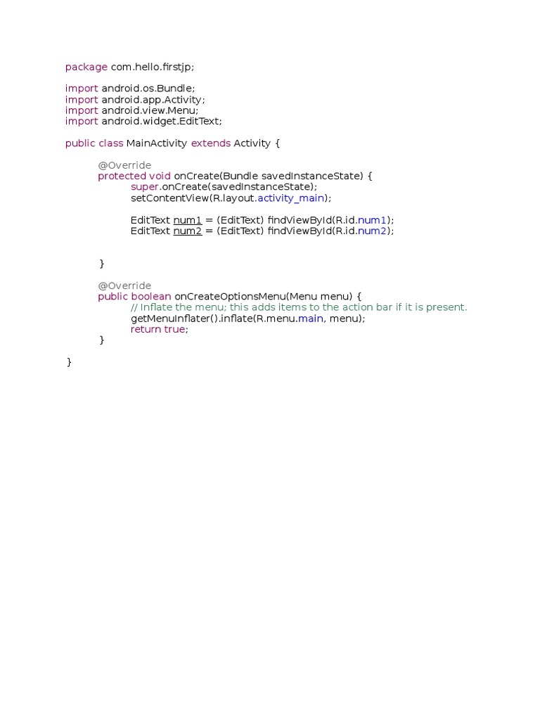 Package Import Import Import Import Public Class Extends: @override ...