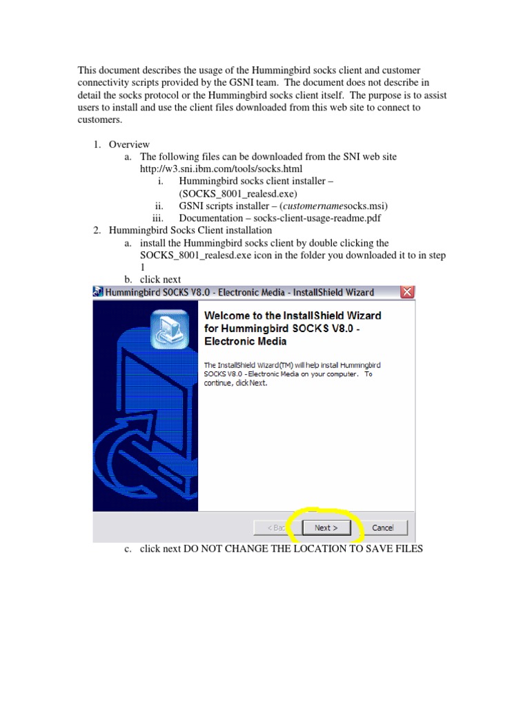 Socks Client Usage Readme | PDF | Installation (Computer Programs) | Computer Network