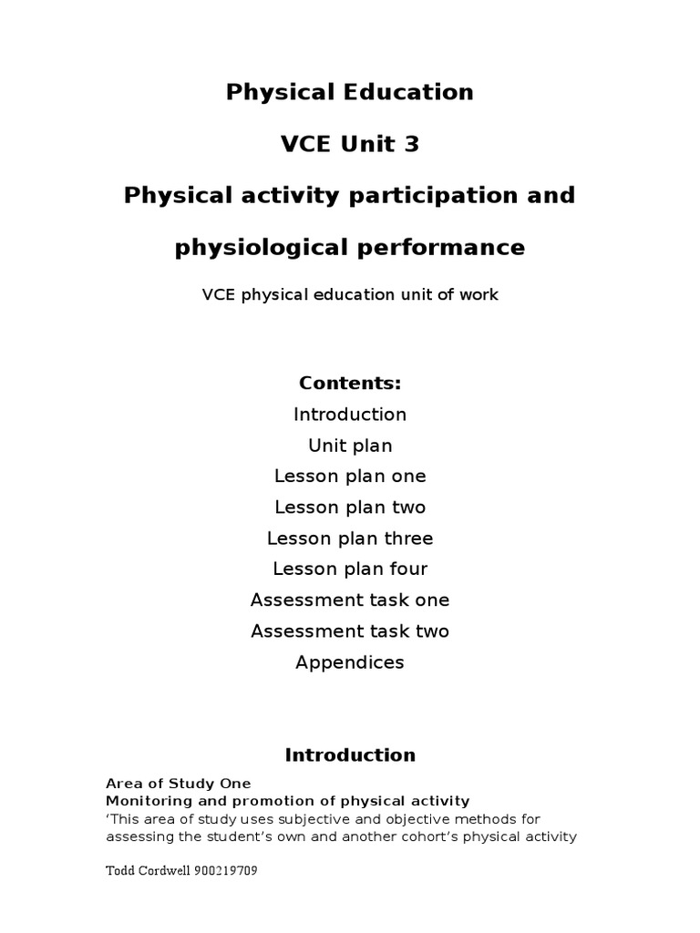 VCE PE Unit 3: Activity & Energy Systems | PDF | Physical Exercise | Muscle