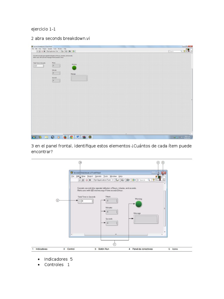 Labview Core 1 Ejercicios Pdf Point And Click Ventana Informática