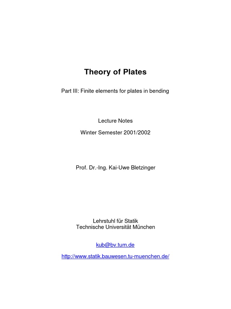 Theories of Plate | PDF