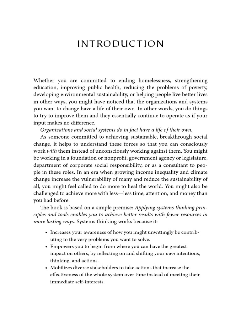 Systems Thinking For Social Change: Introduction | PDF | Systems ...