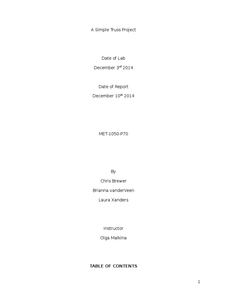 Simple Truss Design and Analysis Report | PDF | Truss | Building ...