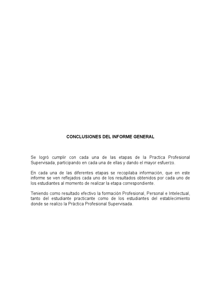 Conclusiones Del Informe General | PDF | Crecimiento personal y ...