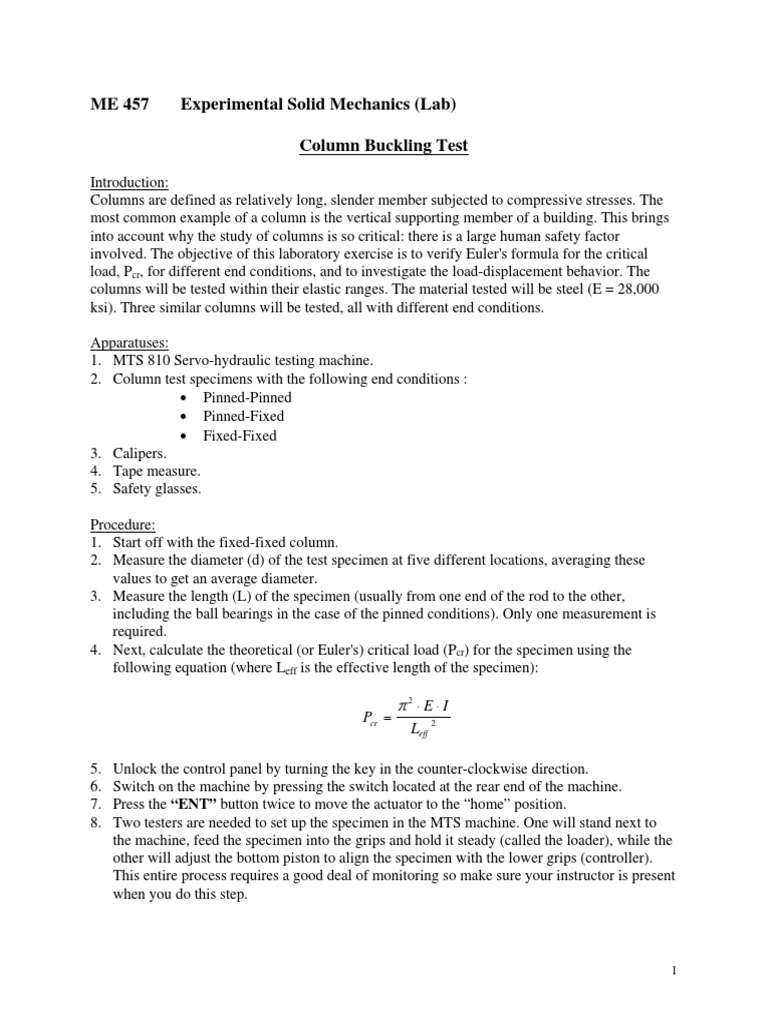Buckling Test | PDF | Buckling | Column