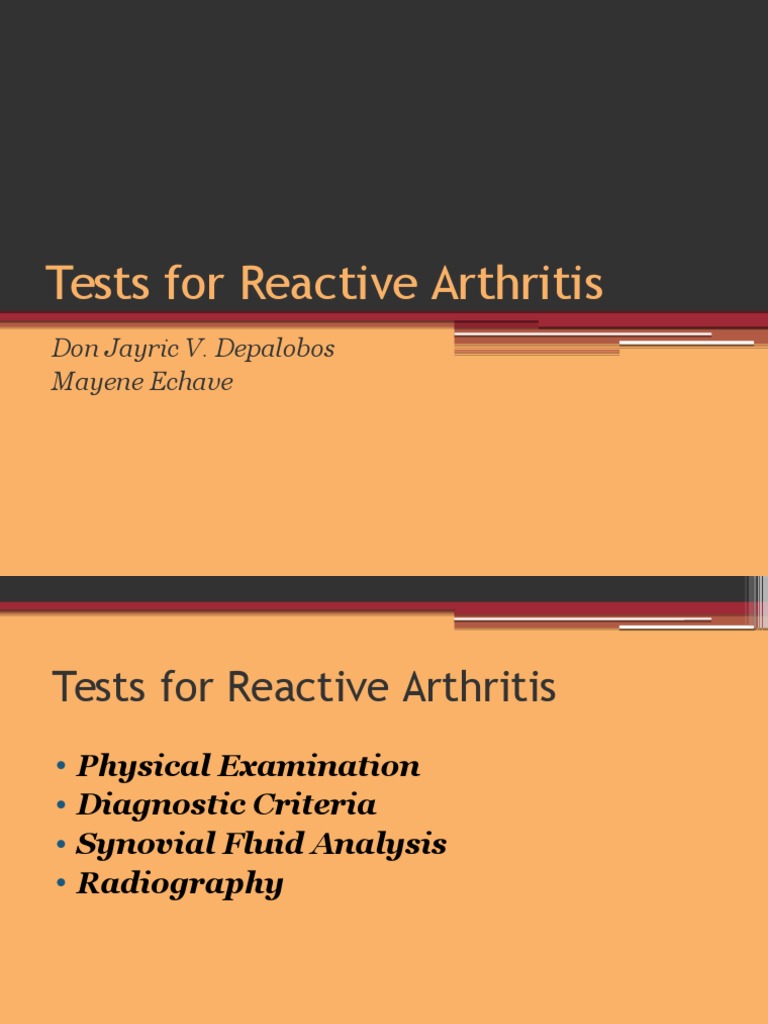 Reactive Arthritis Testing Methods | PDF