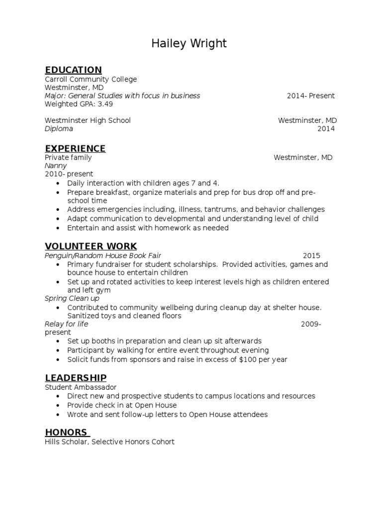 Resume Weebly | PDF | Wellness