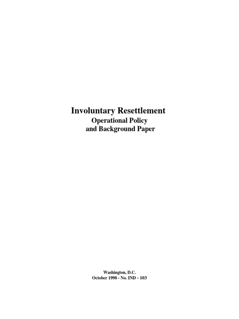BID OP710 Involuntary Resettlement in Bank Projects - Policy and ...