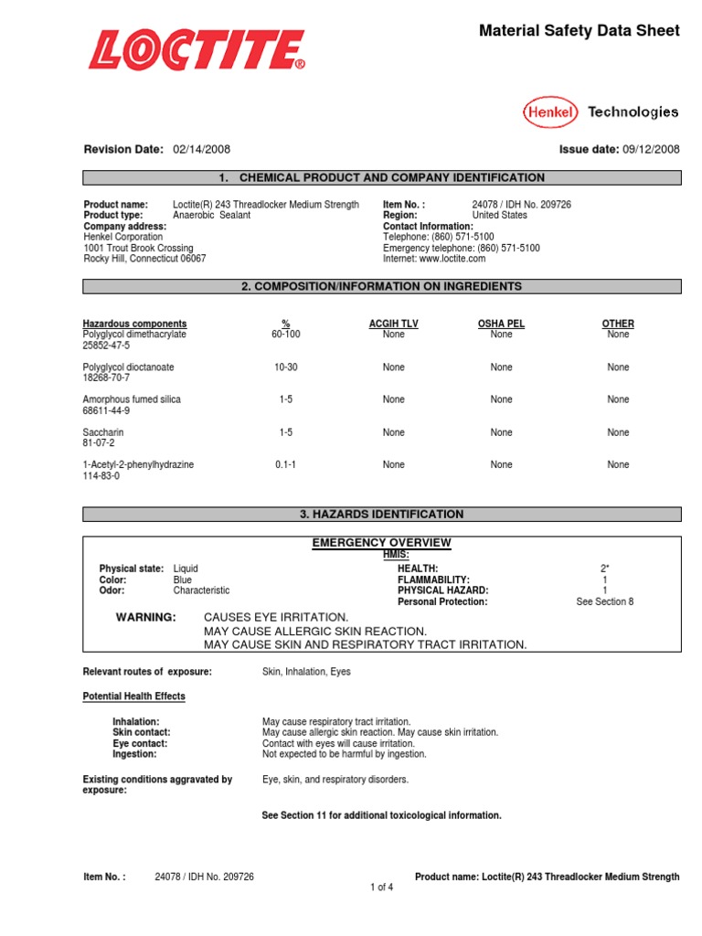 Loctite 243 | PDF
