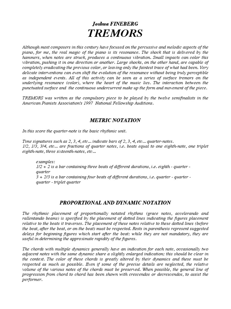 Tremors Notes | PDF | Rhythm | Musical Forms
