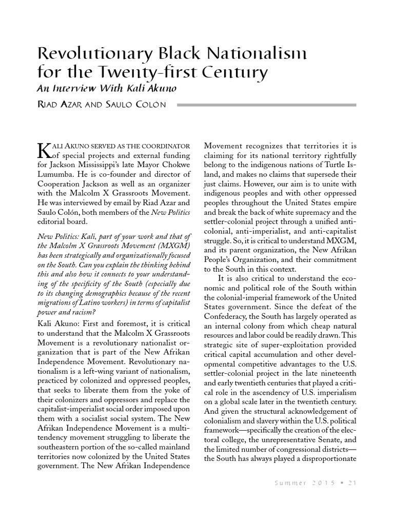 Revolutionary Nationalism For The 21st Century | PDF | Nationalism ...