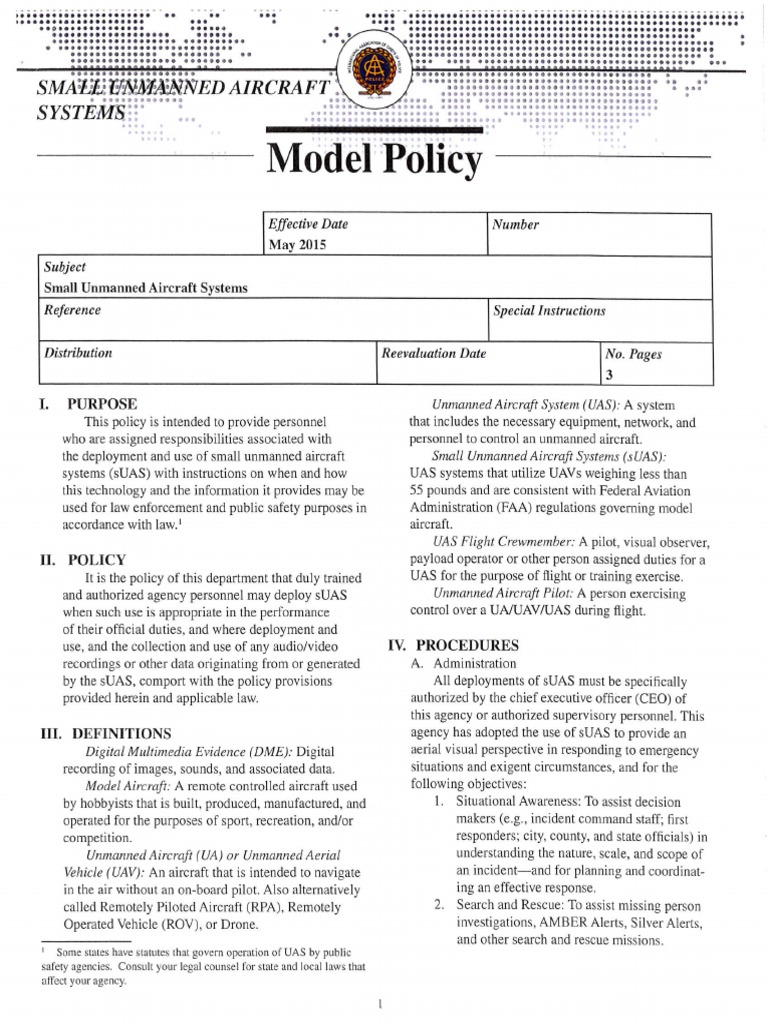 IACP Model UAS Policy | PDF