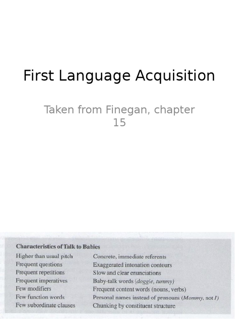 First Language Acquisition | PDF