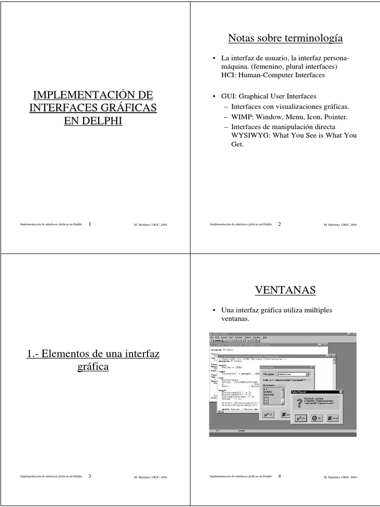 ImplementacionDeInterfacesGraficas Delphi | PDF | Ventana (informática ...