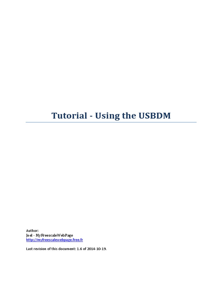 Tutorial - Using The USBDM | PDF | Installation (Computer Programs ...