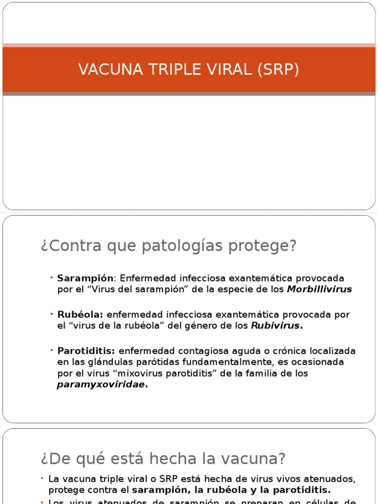 Vacuna Triple Viral | PDF | Sarampión | Vacunas