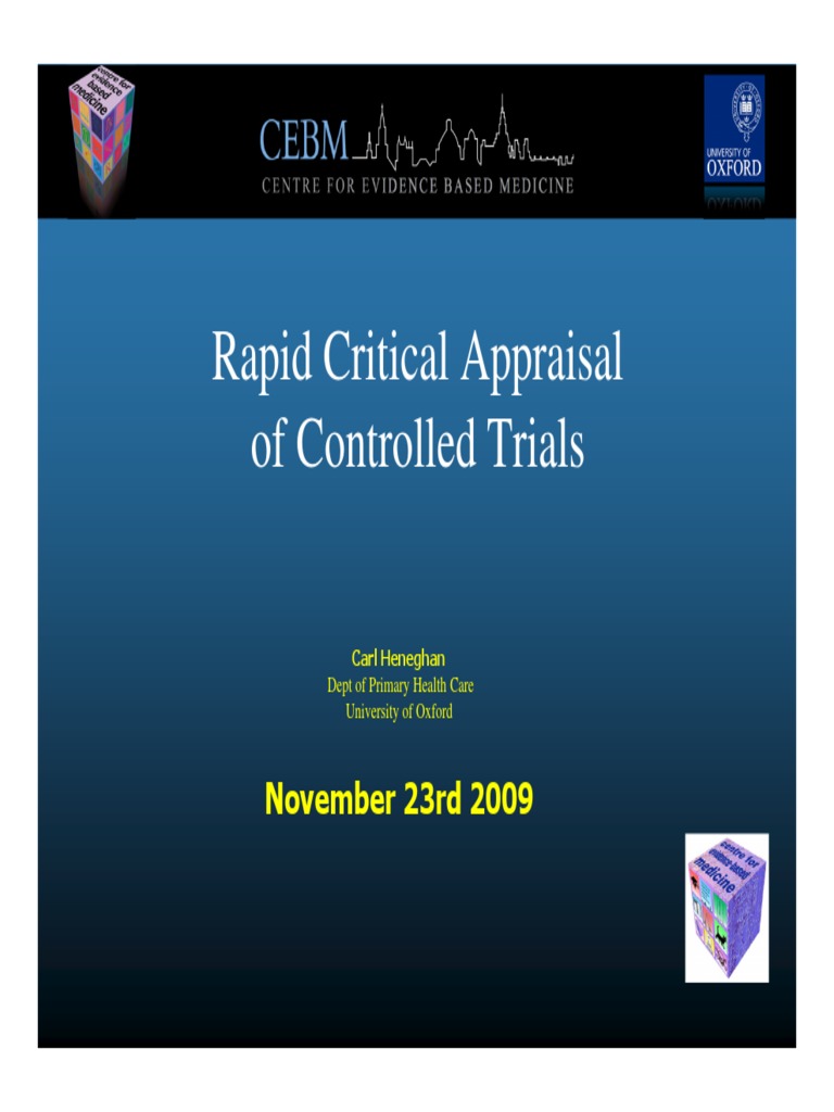 Diy RCT Appraisal | PDF | Randomized Controlled Trial | P Value