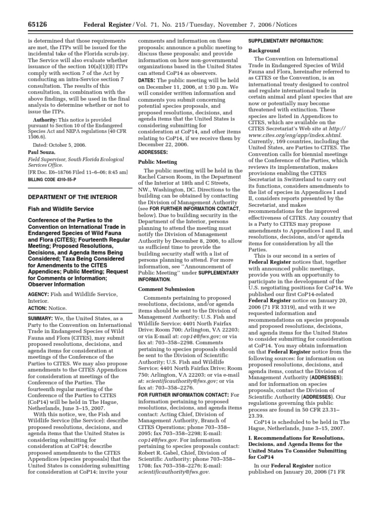 Notice: Comprehensive Conservation Plans Availability, Etc.: Endangered ...
