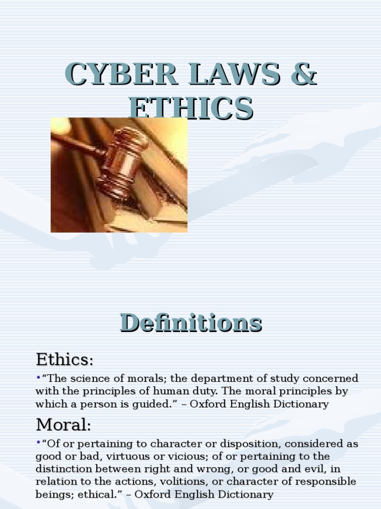 Cyber Laws & Ethics | PDF | Security Hacker | Computer Security