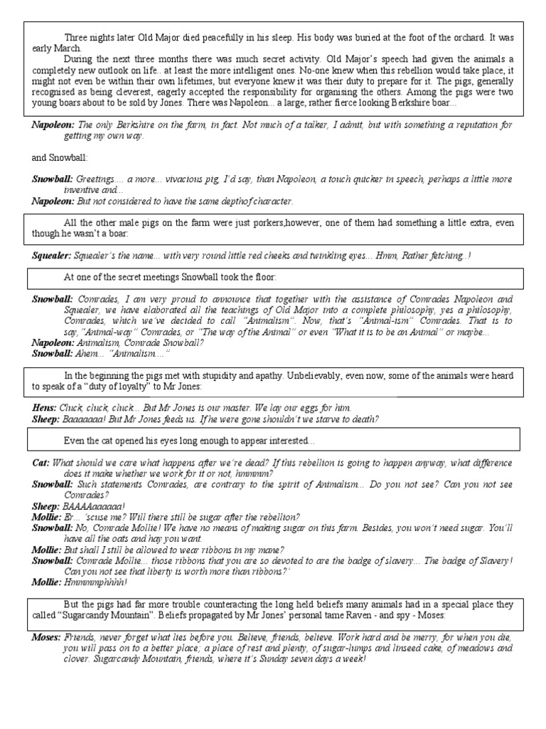 Script of ANimal FArm CHap2 | PDF | Animals And Humans | Livestock